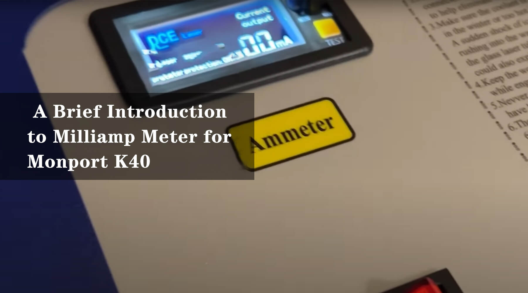 A Brief Introduction to Milliammeter for Monport K40 – Monport ca